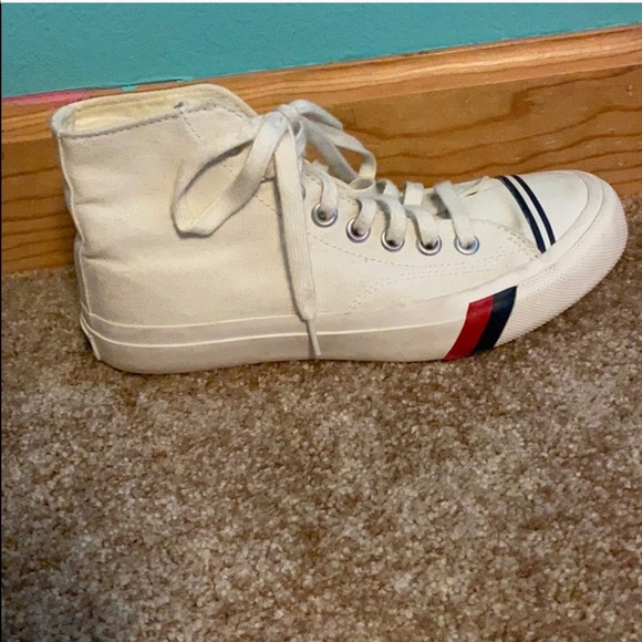 Keds | Shoes | Pro Keds Vintage White High Top Canvas Sneakers | Poshmark